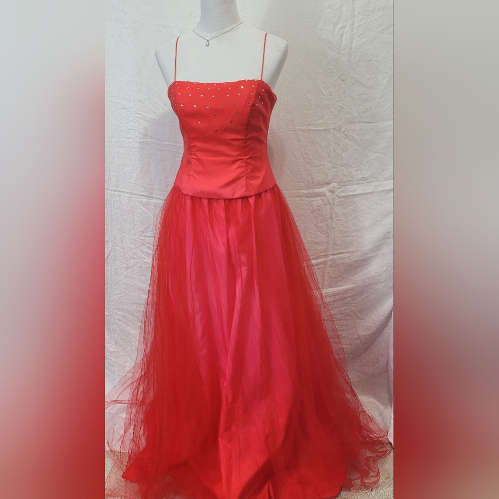 Vintage Niki By Niki Livas Red Spaghetti Straps Prom/… - Gem